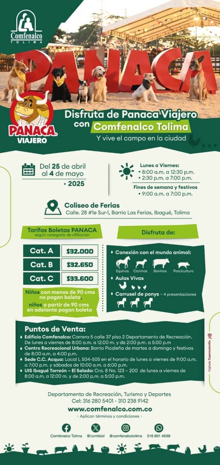 Adquiere tus boletas Panaca Viajero con Comfenalco Tolima | Más Noticias Tolima